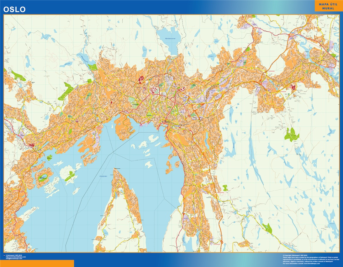 Oslo mappa in Norvegia | Mappe mondo Netmaps