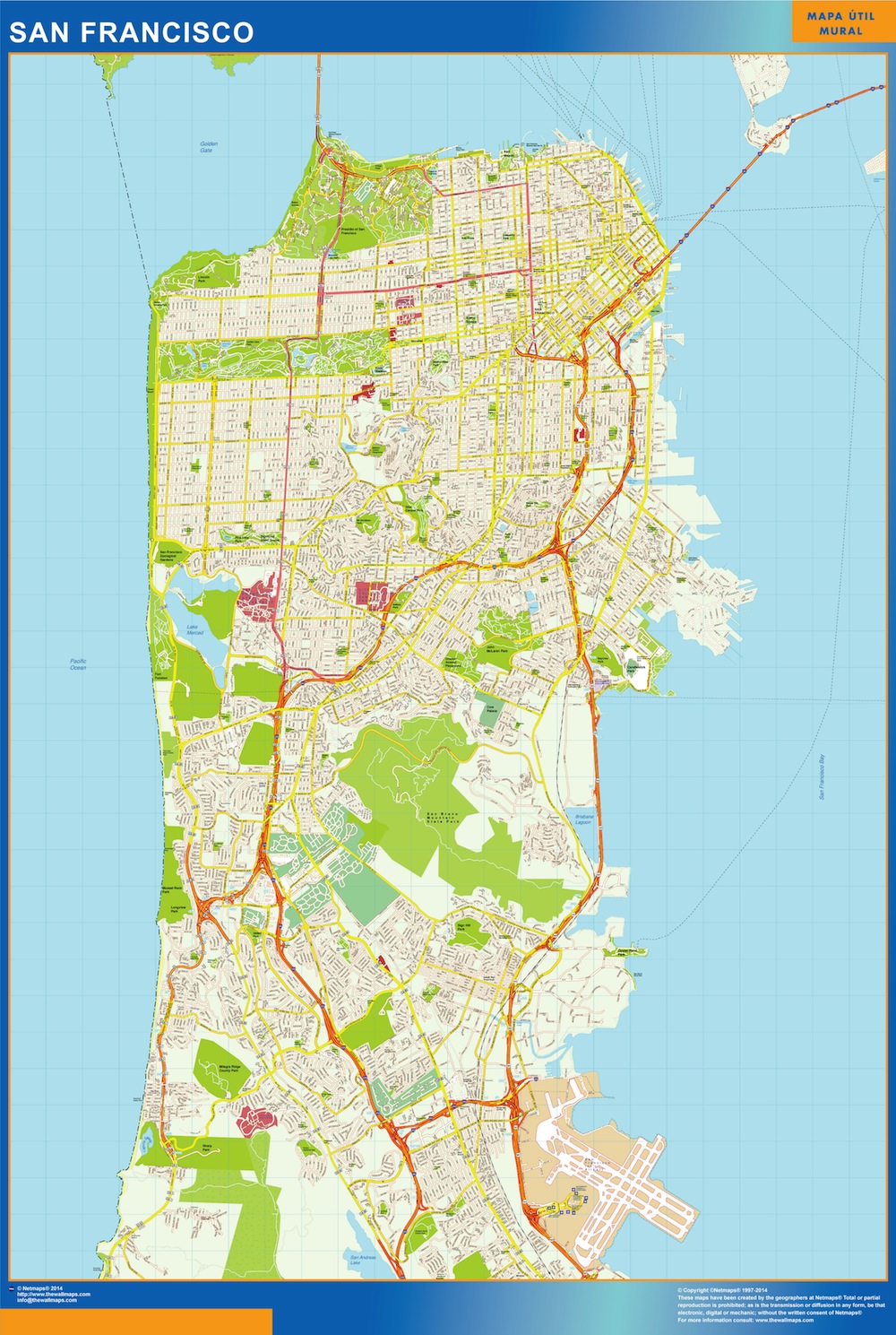San Francisco mappa | Mappe mondo Netmaps
