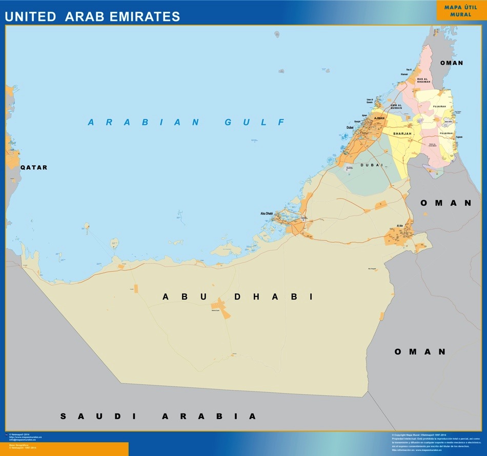 United Arab Emirati Arabi mappa | Mappe mondo Netmaps