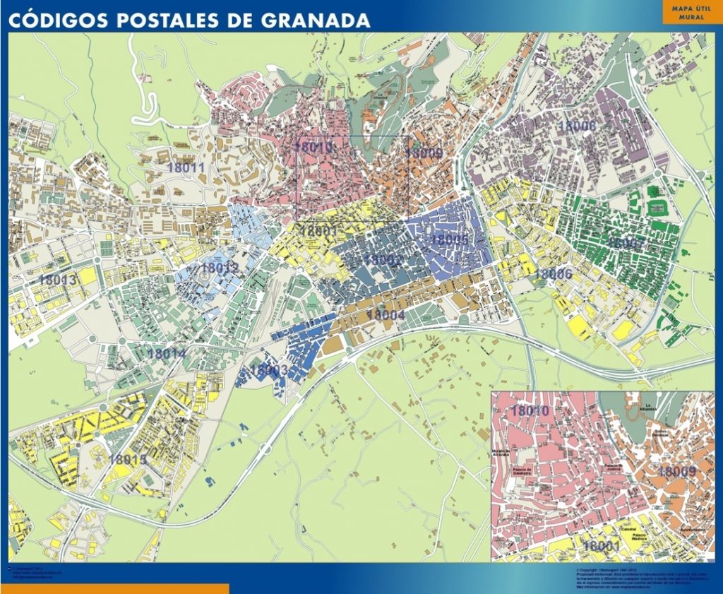 codici postali Granada mappa | Mappe mondo Netmaps