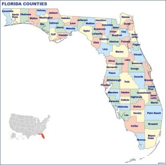 Florida counties | Mappe mondo Netmaps